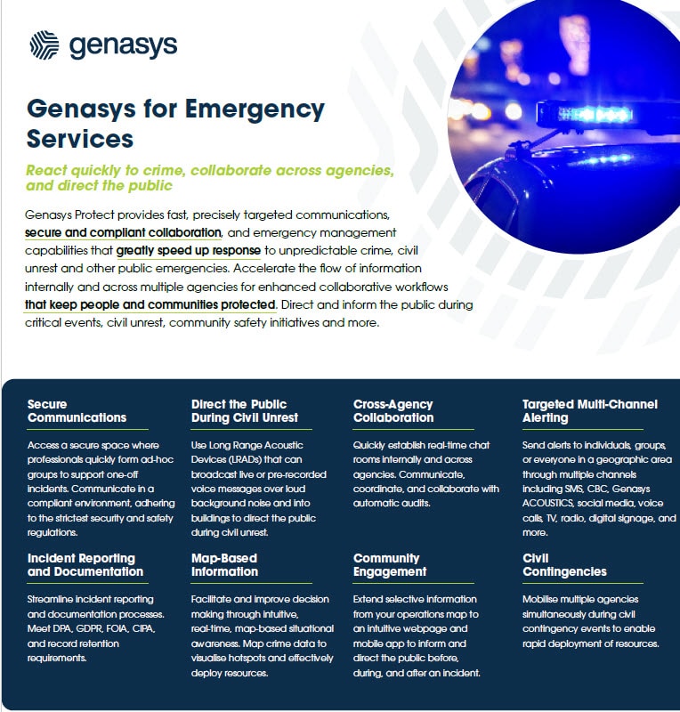 Genasys for Emergency Services in the United Kingdom | Genasys